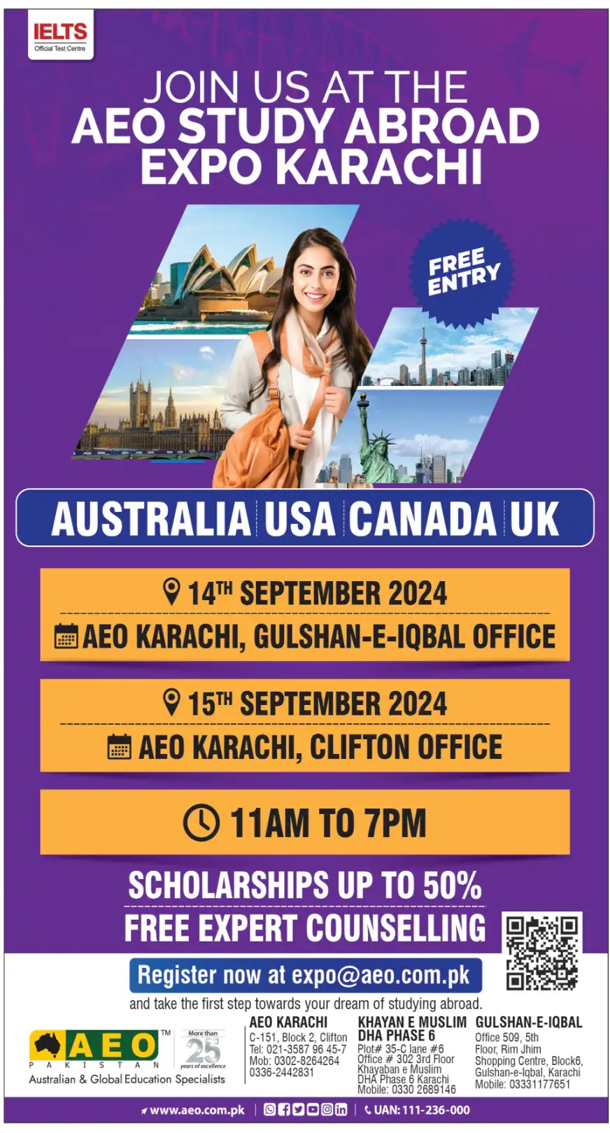 Events- Upcoming IELTS & Study Abroad Events with AEO Pakistan